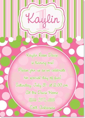 dpd: Pink and Green Birthday invitations